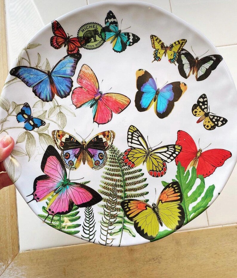 Melamine Serveware Casual Butterfly Dinner Plate Decor - Etsy