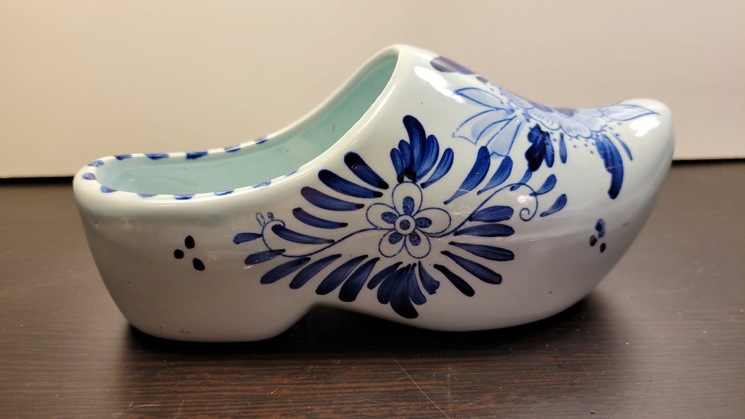 Vintage Delfts Blau Ceramic Clog Planter Perfect for Succulents 7'' - Etsy