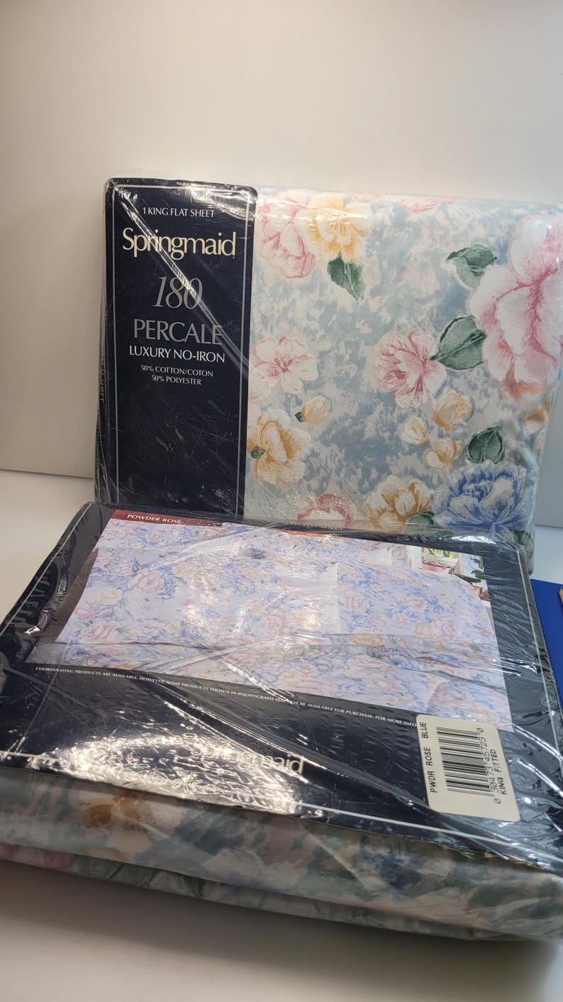 Springmaid 180 Percale King Size Fitted and Flat Sheet Set 'powder Rose ...