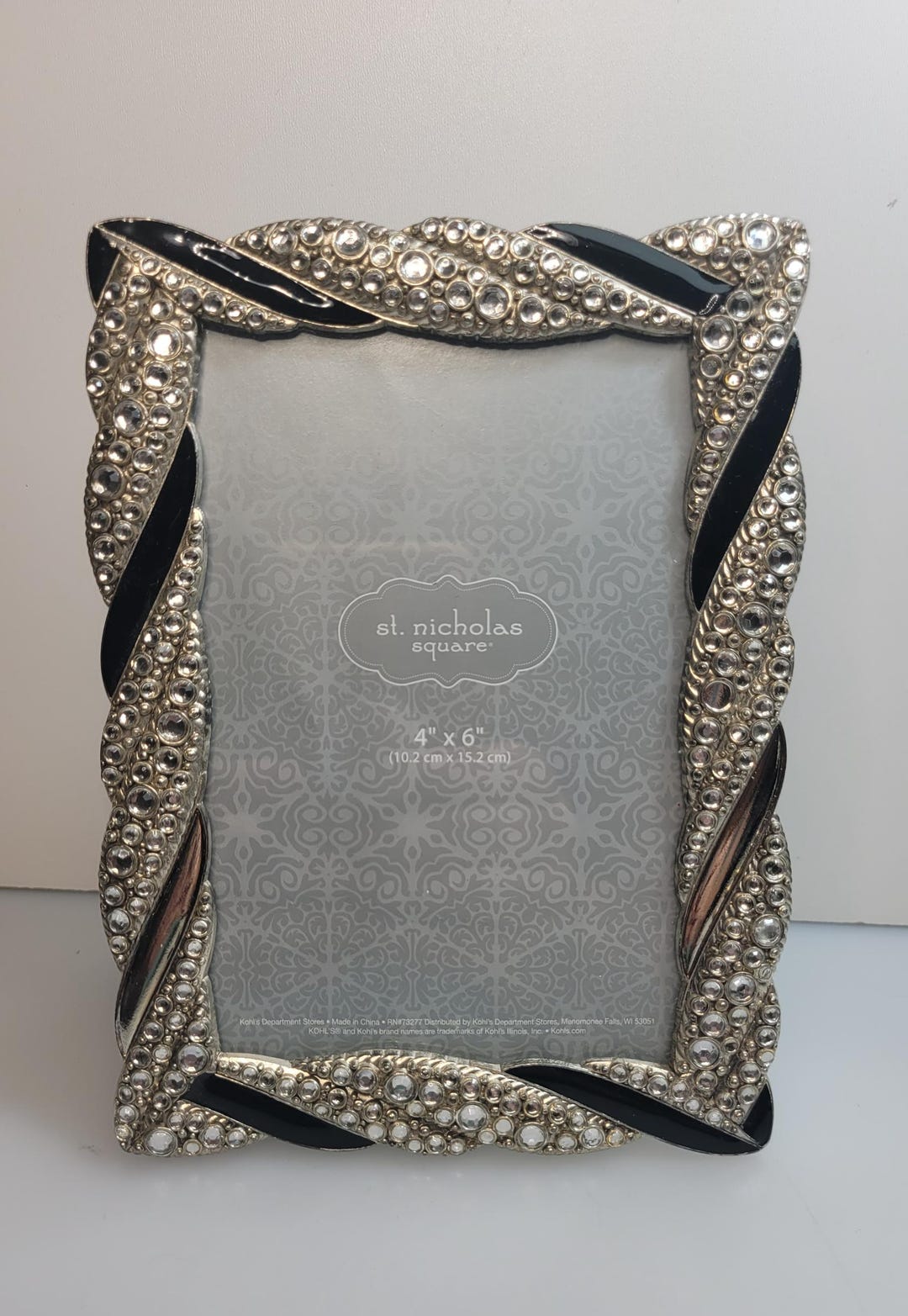 Vintage 1980s St Nicholas Sq Enamel Metal Rhinestone Picture Frame for ...