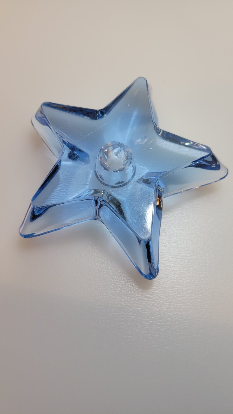 Vintage Mid Century Modern Blue Star Glass Votive Candle Holder 1 X 5 ...