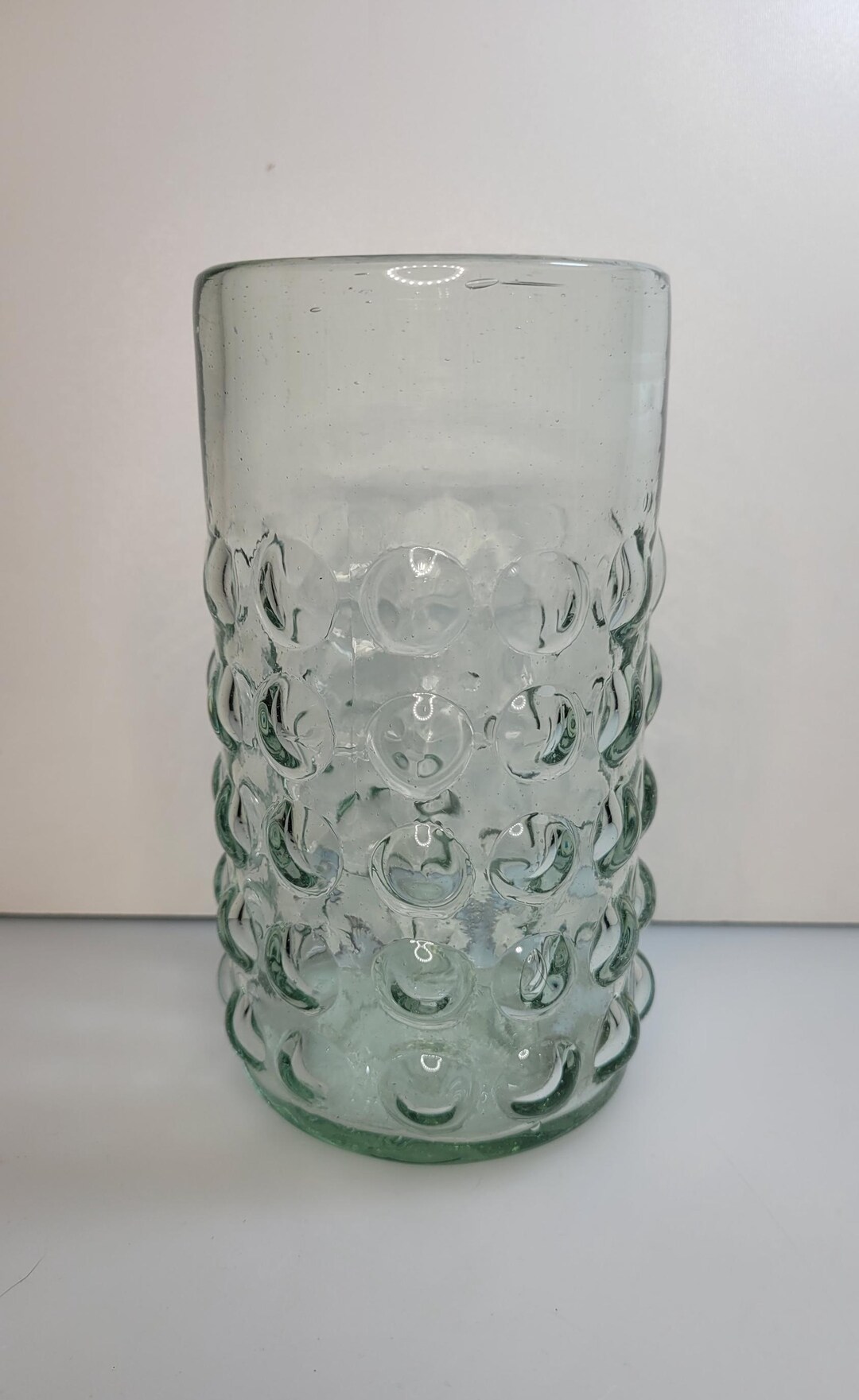 Art Glass 'bubble' Tumbler Glass or Vase Syria Clear Green Hue 6x3'' - Etsy