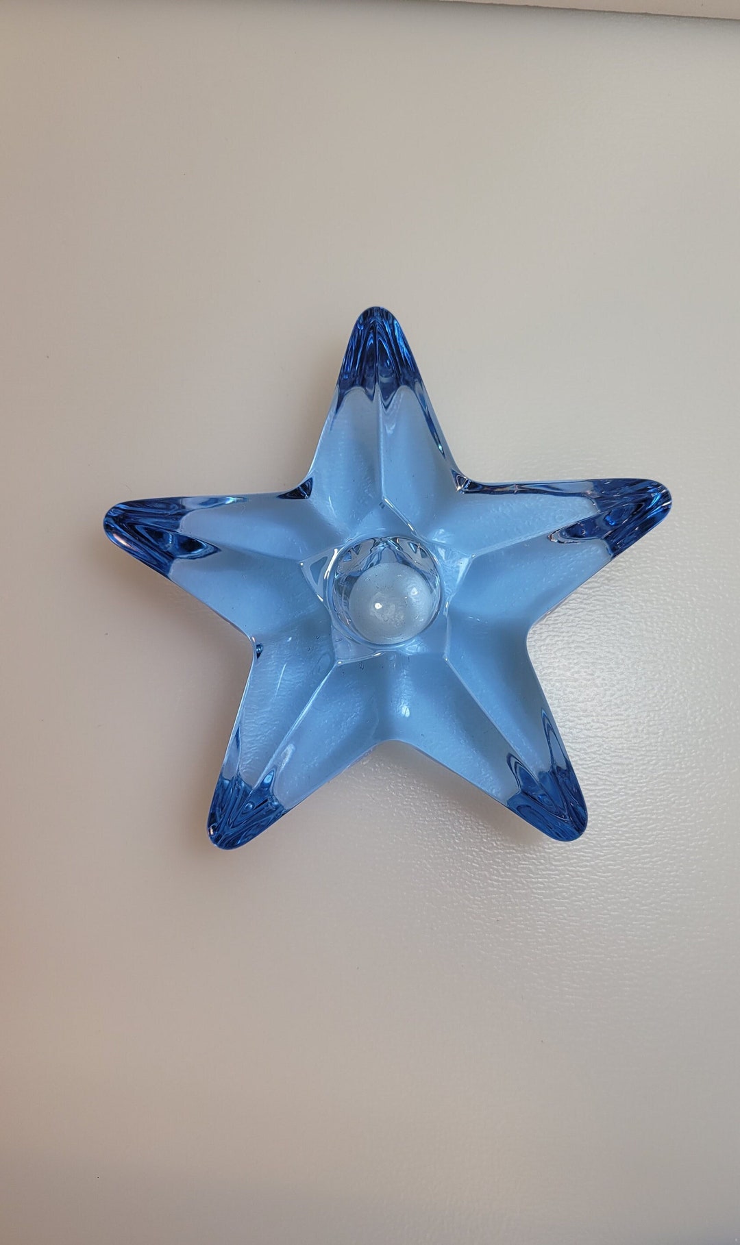 Vintage Mid Century Modern Blue Star Glass Votive Candle Holder 1 X 5 ...