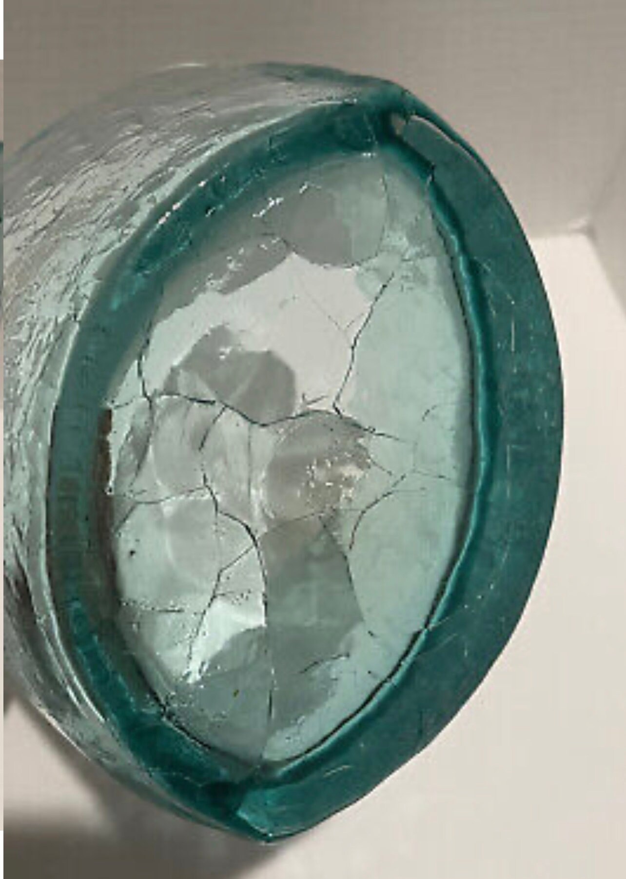 Vintage BLENKO Glass Sea Green Crackle Glass Vase 8” Wide 5” Tall - Etsy