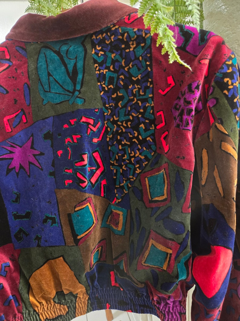 Vintage Abstract Print Velvet Jacket by Louis Feraud Made in Germany - Etsy