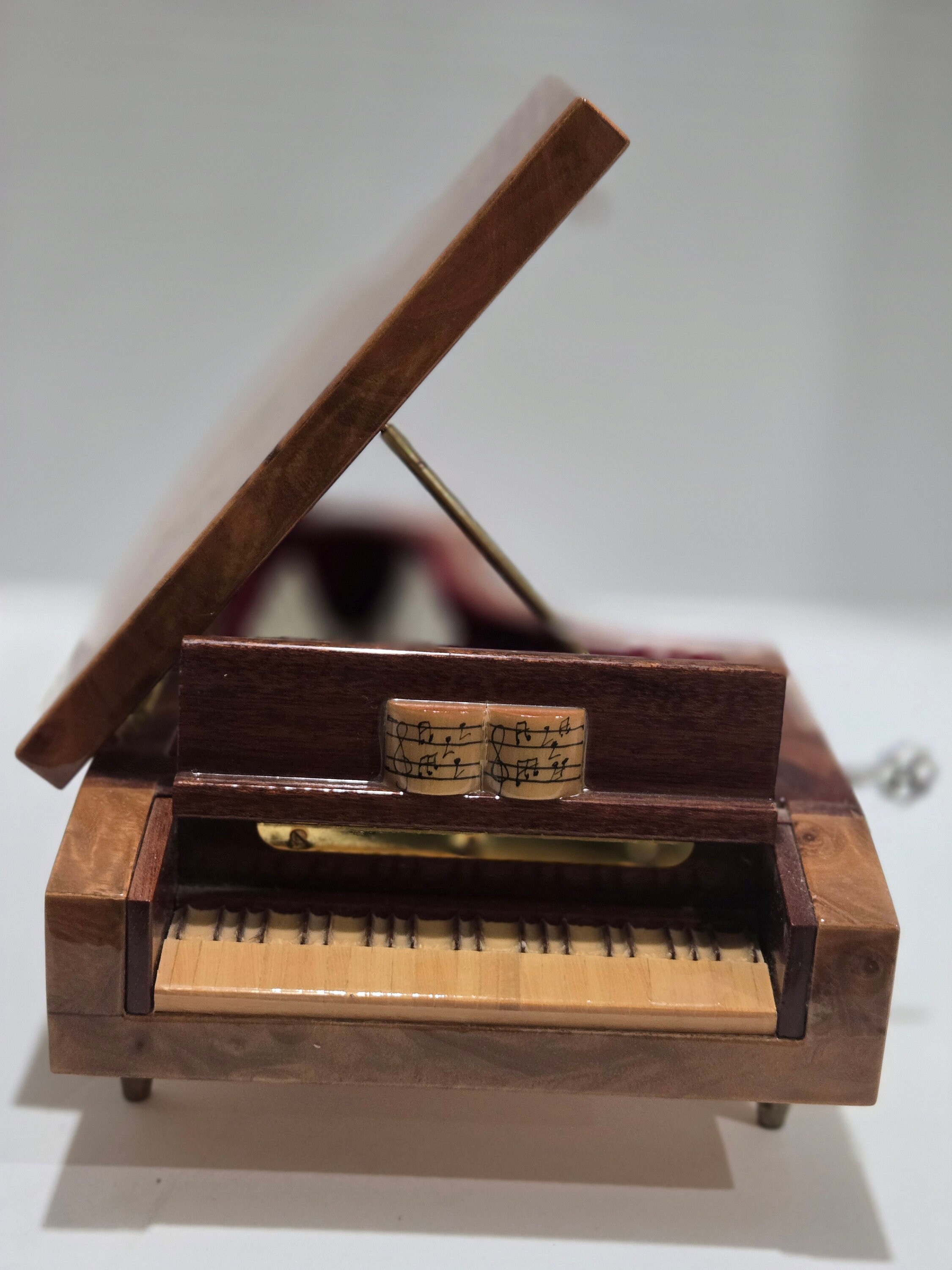 Mapsa Switzerland Footed Grand Piano Music Box Swiss arrivederci Rome ...
