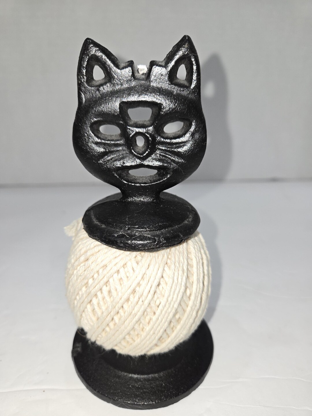 VTG Black Cat Cast Iron String Holder 5 3/4" Kitchen Twine Dispenser - Etsy