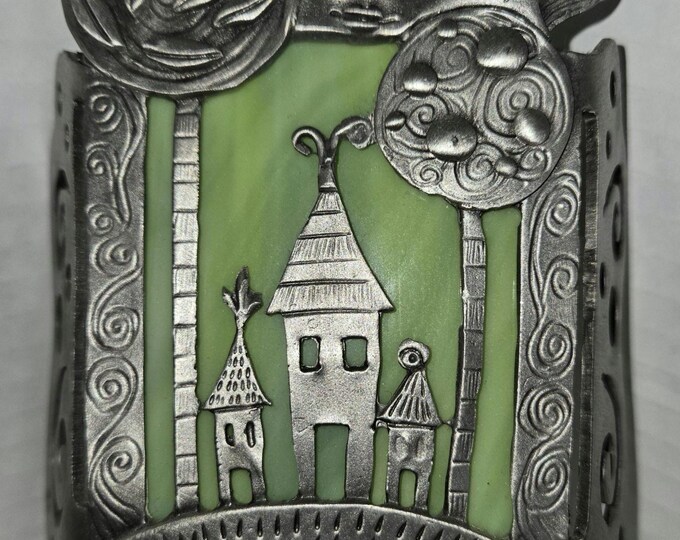 Leandra Drumm Stain Glass sunny Town Night Light - Etsy