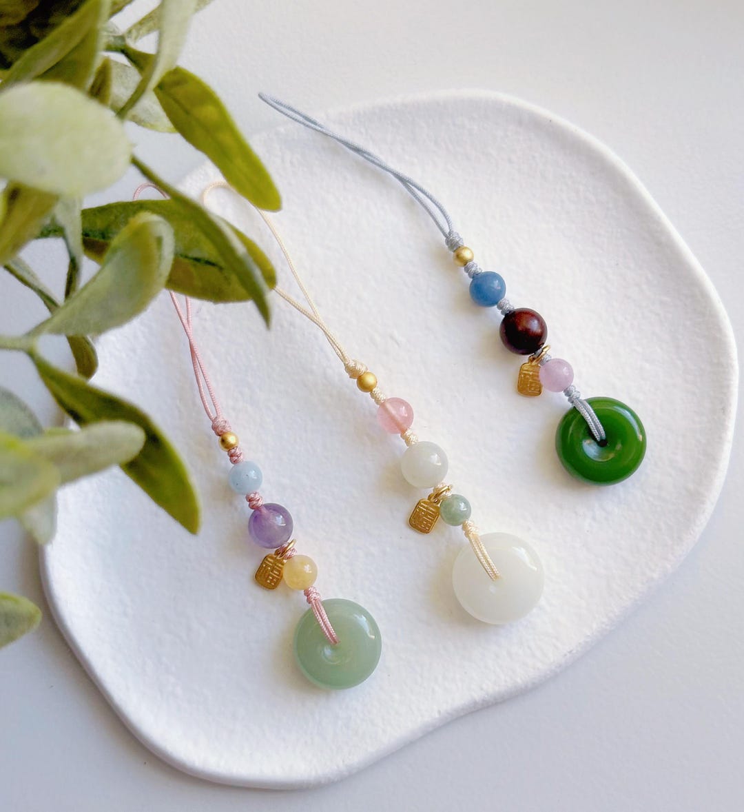 Phone Charm, Jade Peace Buckle Phone Chain, Lucky Blessing 福 Phone ...