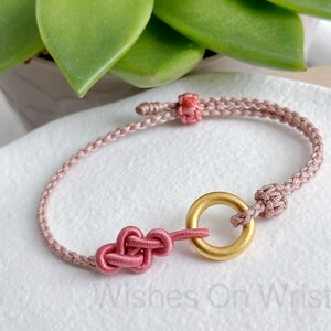 Red String Bracelet, Chinese Knot Bracelet, Gold Plated Circle Peace ...