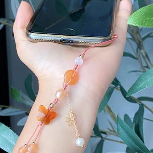 Phone Charm | Gemstone Phone Chain | Bookmark | White Jade Peace Buckle ...