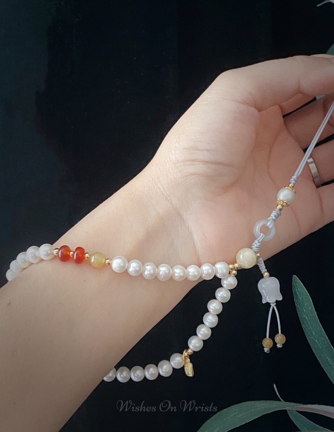 Phone Strap | Real Pearl Phone Charm | Gemstone Jade Beaded Phone Chain ...