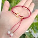 Red Lucky Bracelet, Red Bracelet W. Gold Peace Buckle & Good Fortune 福 ...