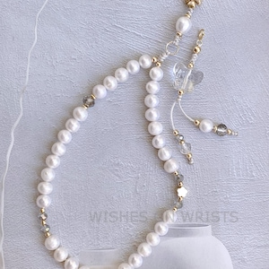 Phone Strap, Freshwater Pearl Phone Chain, Crystal Bead Phone Charm ...