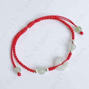Red String Bracelet | Anklet, Red Thread Bracelet W. Jade Peace Buckle ...