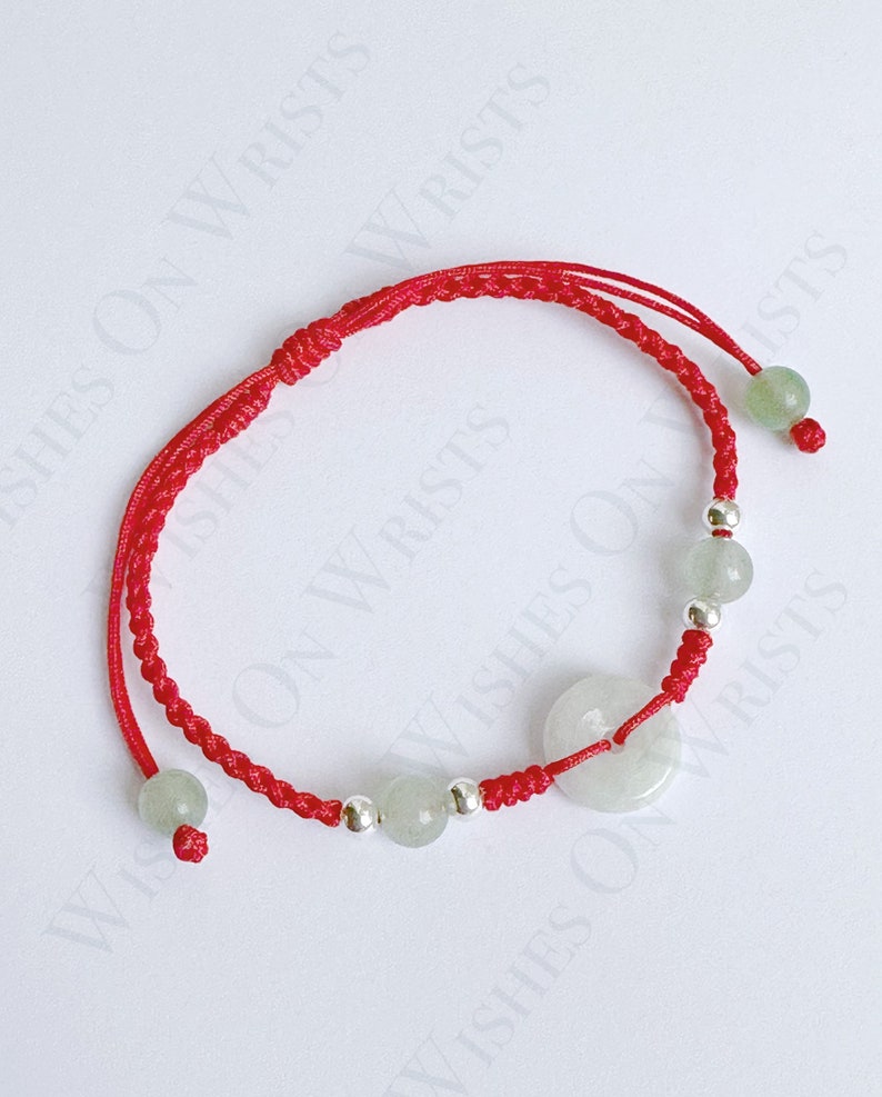 Red String Bracelet | Anklet, Red Thread Bracelet W. Jade Peace Buckle ...