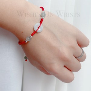 Red String Bracelet | Anklet, Red Thread Bracelet W. Jade Peace Buckle ...