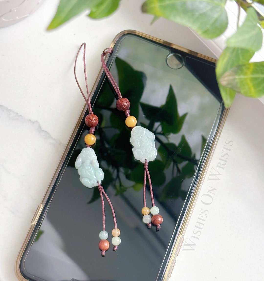 Natural Burma Jadeite Pixiu Charm, Grade A Burmese Jade Carved Lucky ...