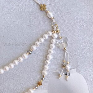Phone Strap, Freshwater Pearl Phone Chain, Crystal Bead Phone Charm ...
