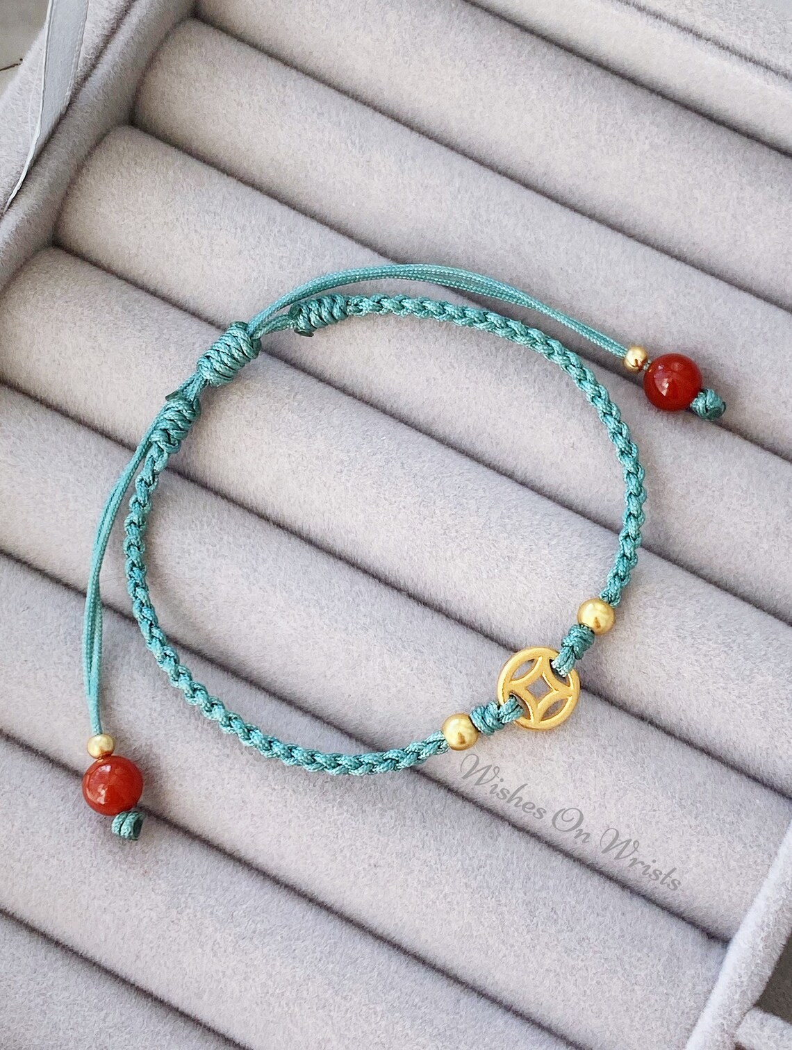 Red String Bracelet, Ancient Chinese Lucky Coin Bracelet, Wealth ...