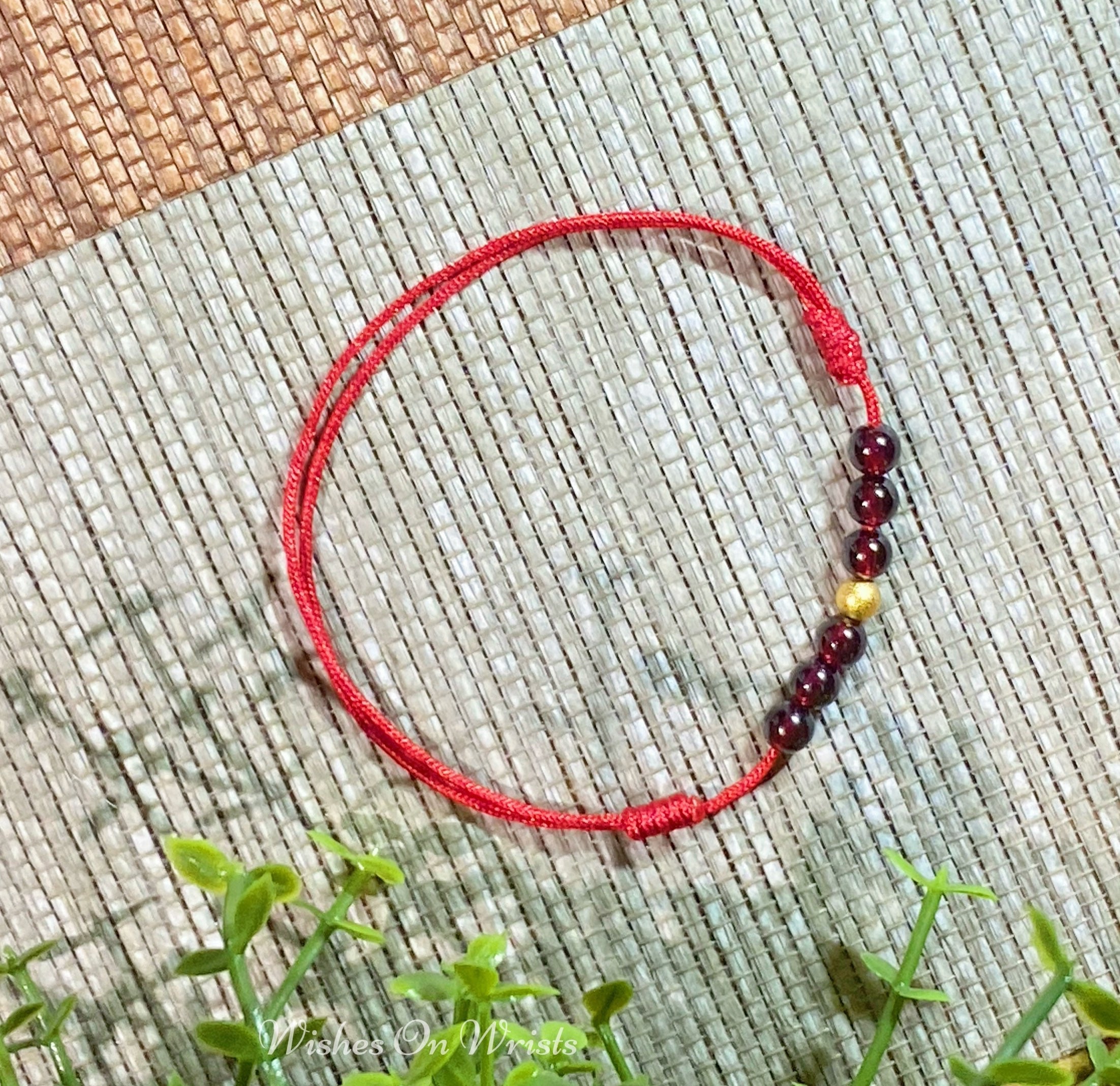 Red String Bracelet/anklet Garnet Bracelet January | Etsy