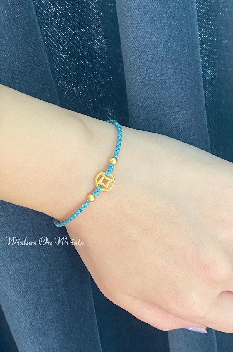 Red String Bracelet, Ancient Chinese Lucky Coin Bracelet, Wealth ...