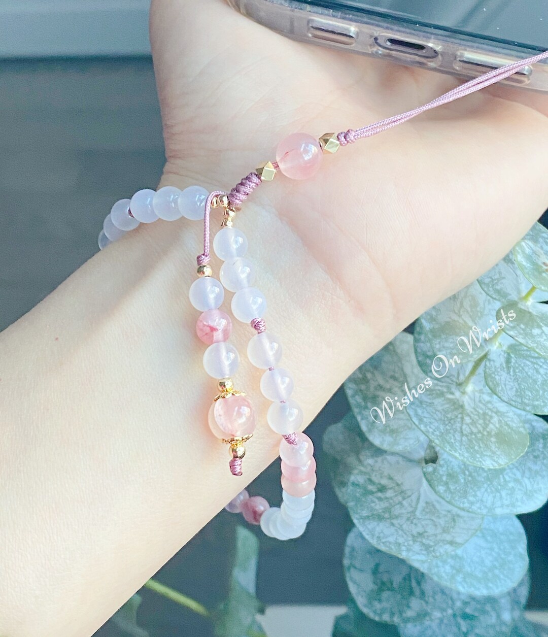 Phone Strap, Phone Chain, Healing Crystal Gemstone Phone Wristlet ...