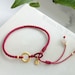 Red Lucky Bracelet, Red Bracelet W. Gold Peace Buckle & Good Fortune 福 ...