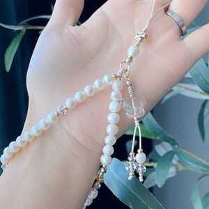 Phone Strap, Freshwater Pearl Phone Chain, Crystal Bead Phone Charm ...