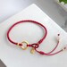 Red Lucky Bracelet, Red Bracelet W. Gold Peace Buckle & Good Fortune 福 ...