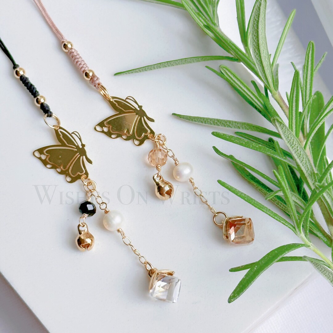 Cute Phone Charm, Butterfly Phone Case Charm, Crystal Cube Phone Charm ...