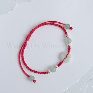 Red String Bracelet | Anklet, Red Thread Bracelet W. Jade Peace Buckle ...