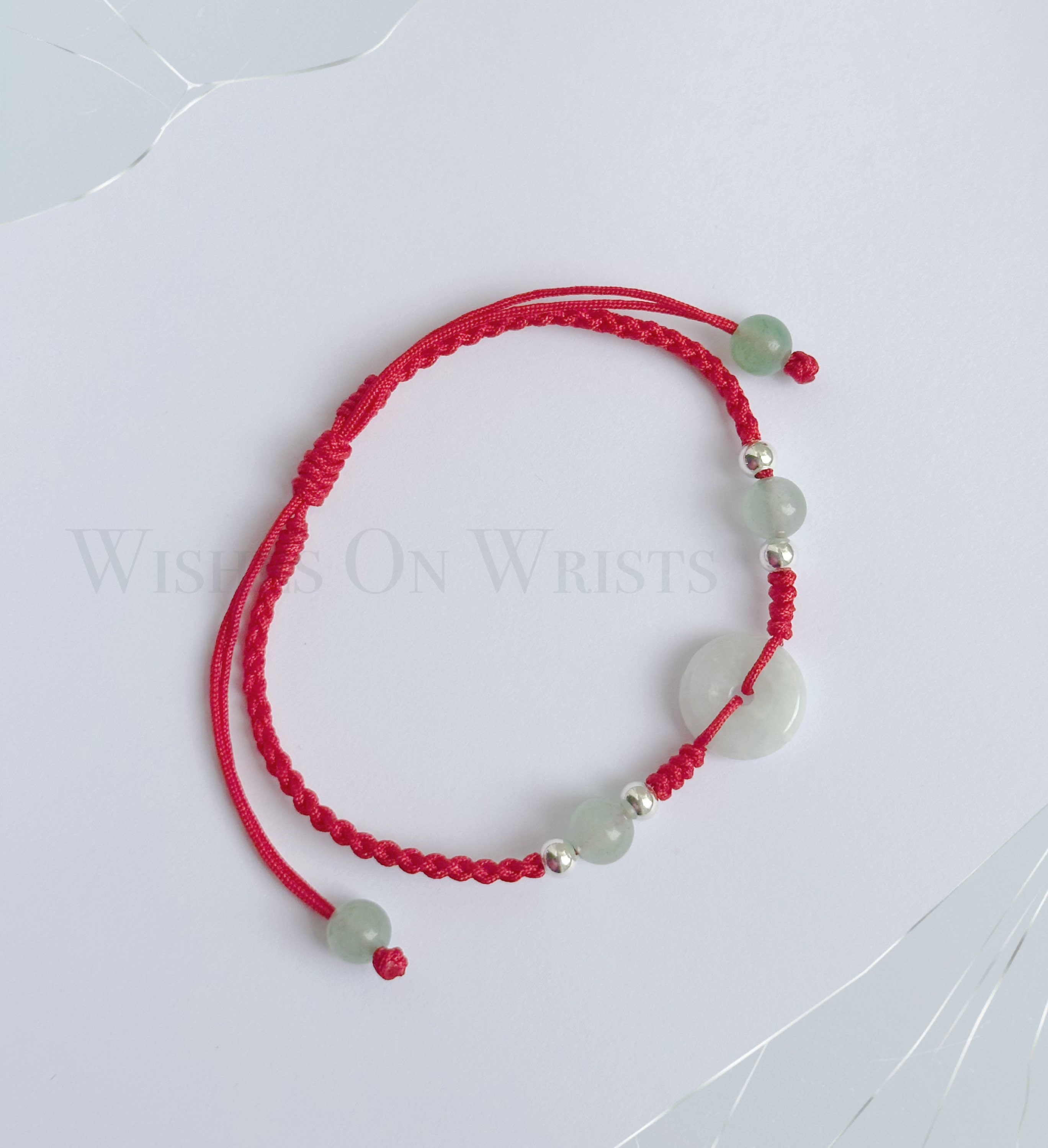 Red String Bracelet | Anklet, Red Thread Bracelet W. Jade Peace Buckle ...