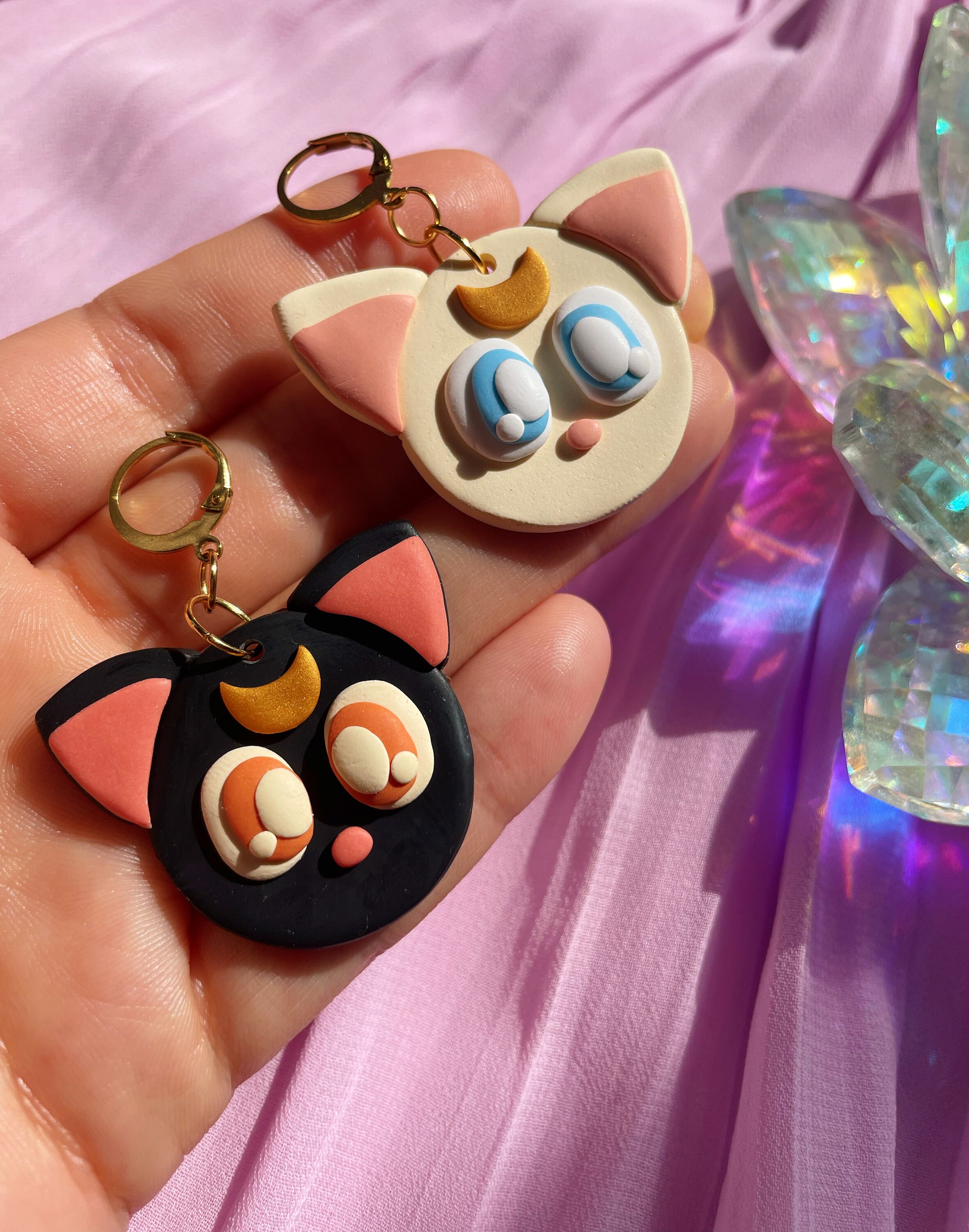 Luna and Artemis Sailor Moon Earrings / Polymer Clay Earrings / Anime ...