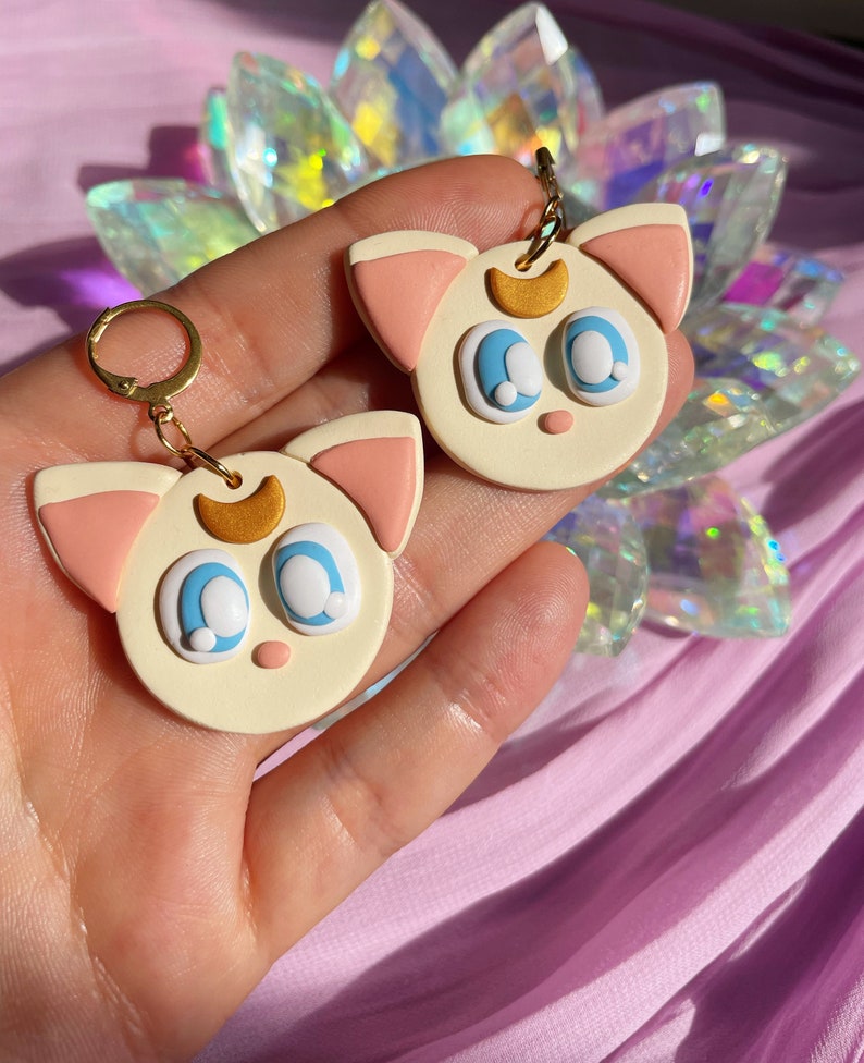 Luna and Artemis Sailor Moon Earrings / Polymer Clay Earrings / Anime ...