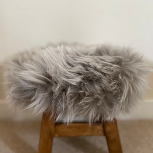 New Luxurious Handmade Fluffy Teddy Beige Natural Real Sheepskin ...