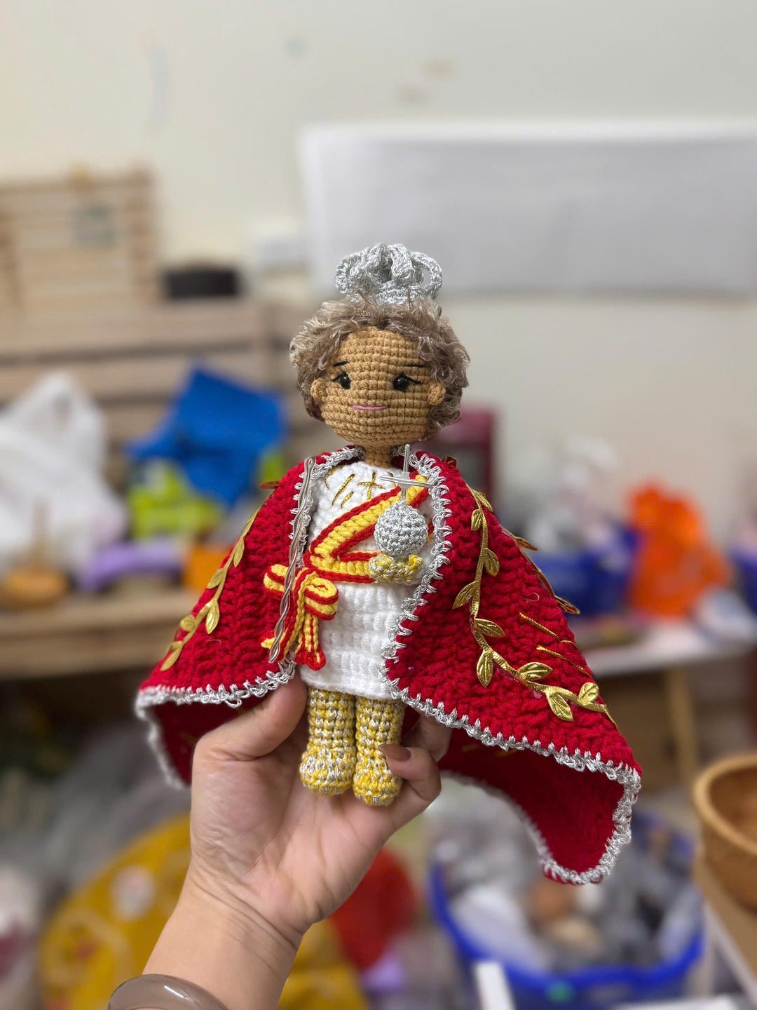 Handcrafted Religious Doll Figurine – Luxury Crowned Baby King Statue ...