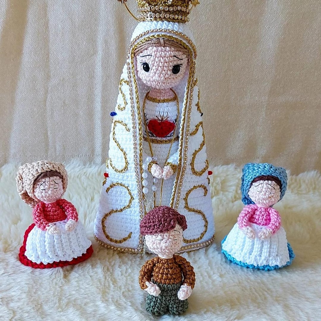 Handmade Our Lady of Fatima Crochet Doll Set: Catholic Amigurumi Gift ...