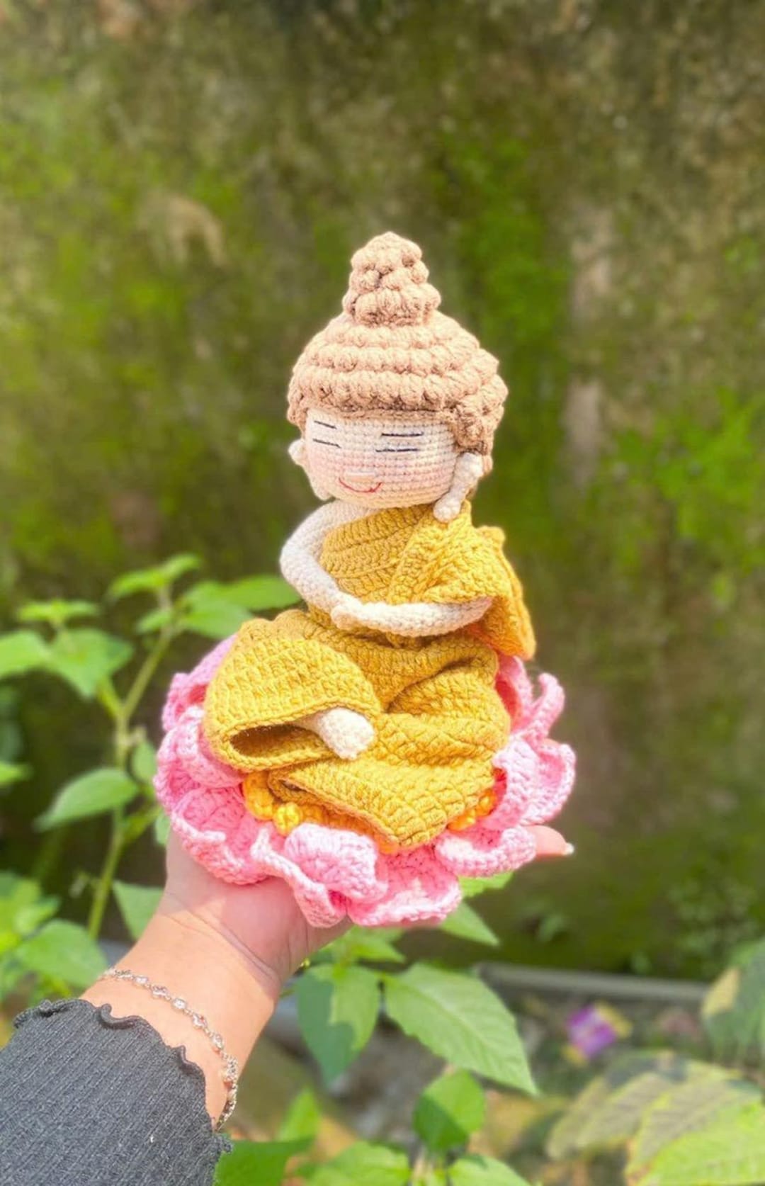 Handmade Crochet Buddha Doll: Amigurumi Lotus Meditation Decor - Etsy