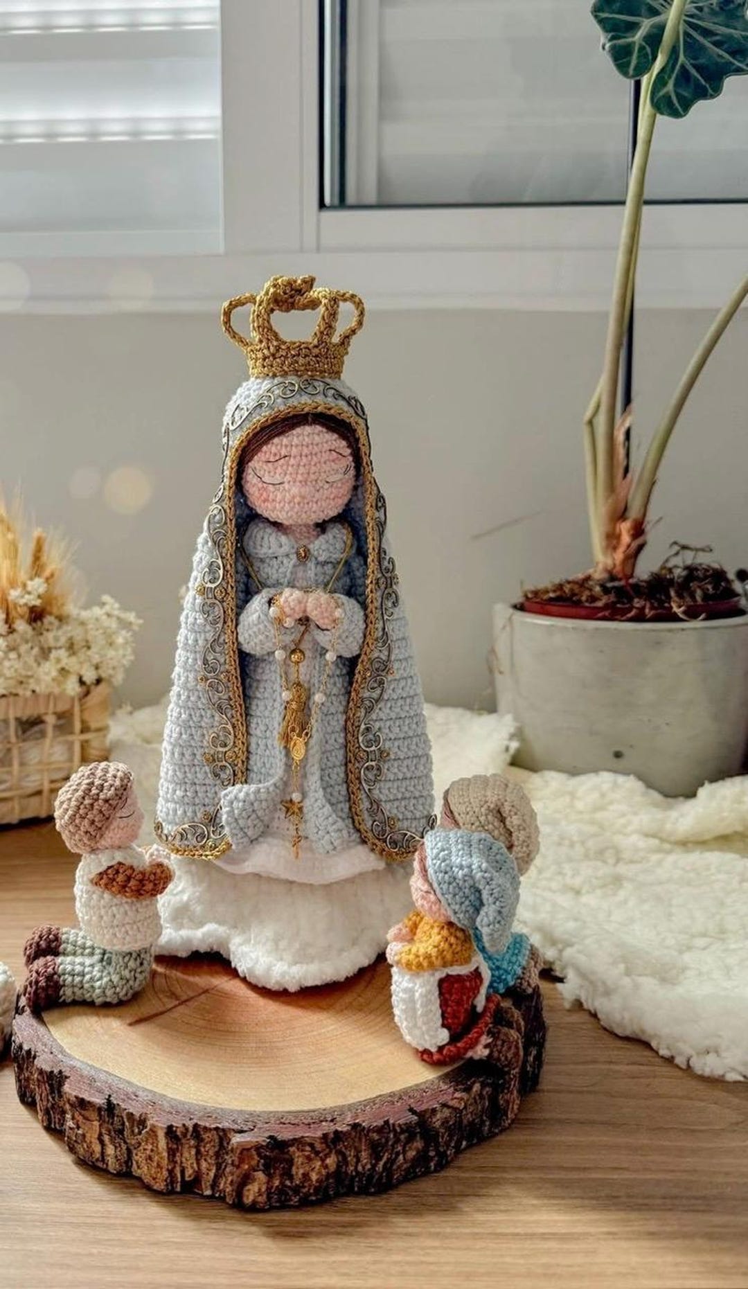 Our Lady of Fatima Crochet Doll Set,handmade Amigurumi Virgin Mary With ...