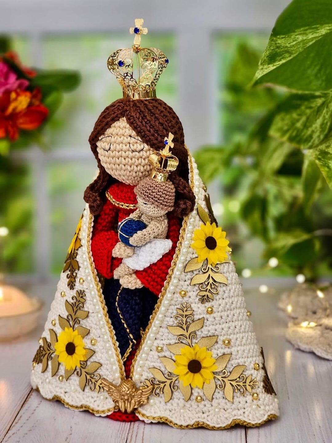 Handmade Crochet Virgin Mary and Baby Jesus Doll: Catholic Gift - Etsy