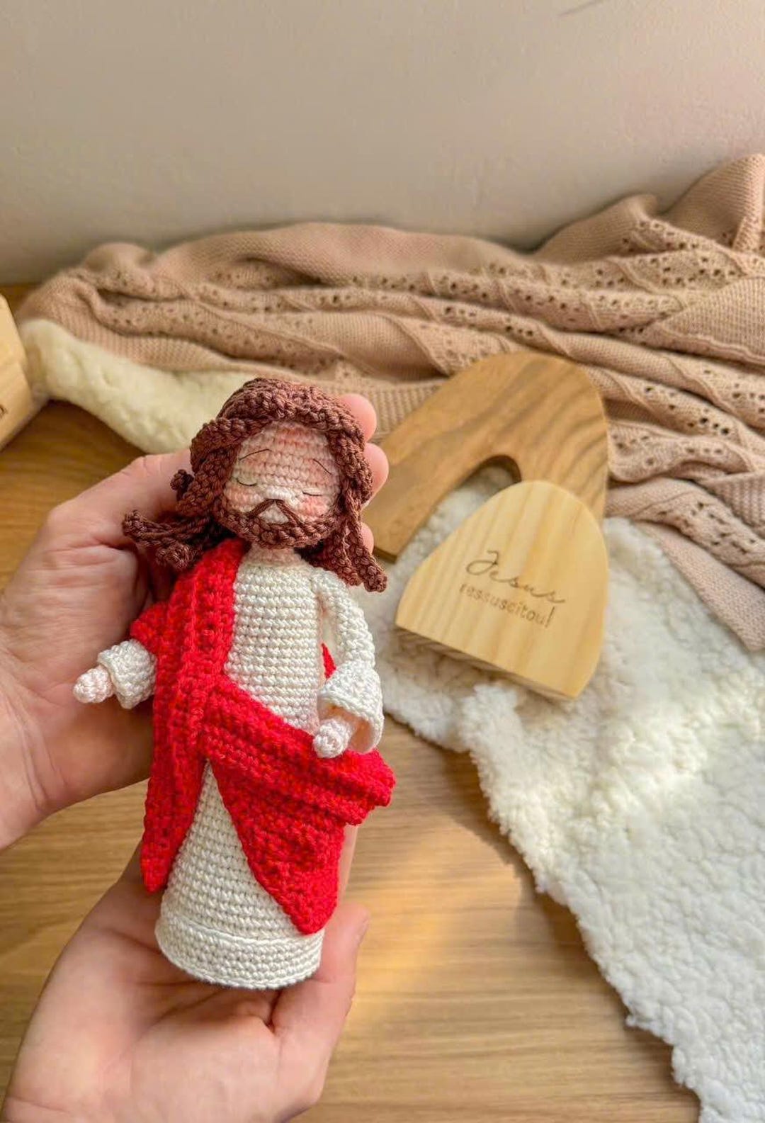 Handmade Jesus Crochet Doll: Amigurumi Christian Gift - Etsy