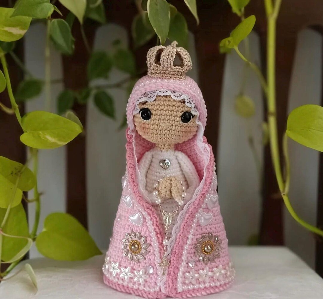 Handmade Pink Virgin Mary Crochet Doll: Catholic Amigurumi Plush - Etsy