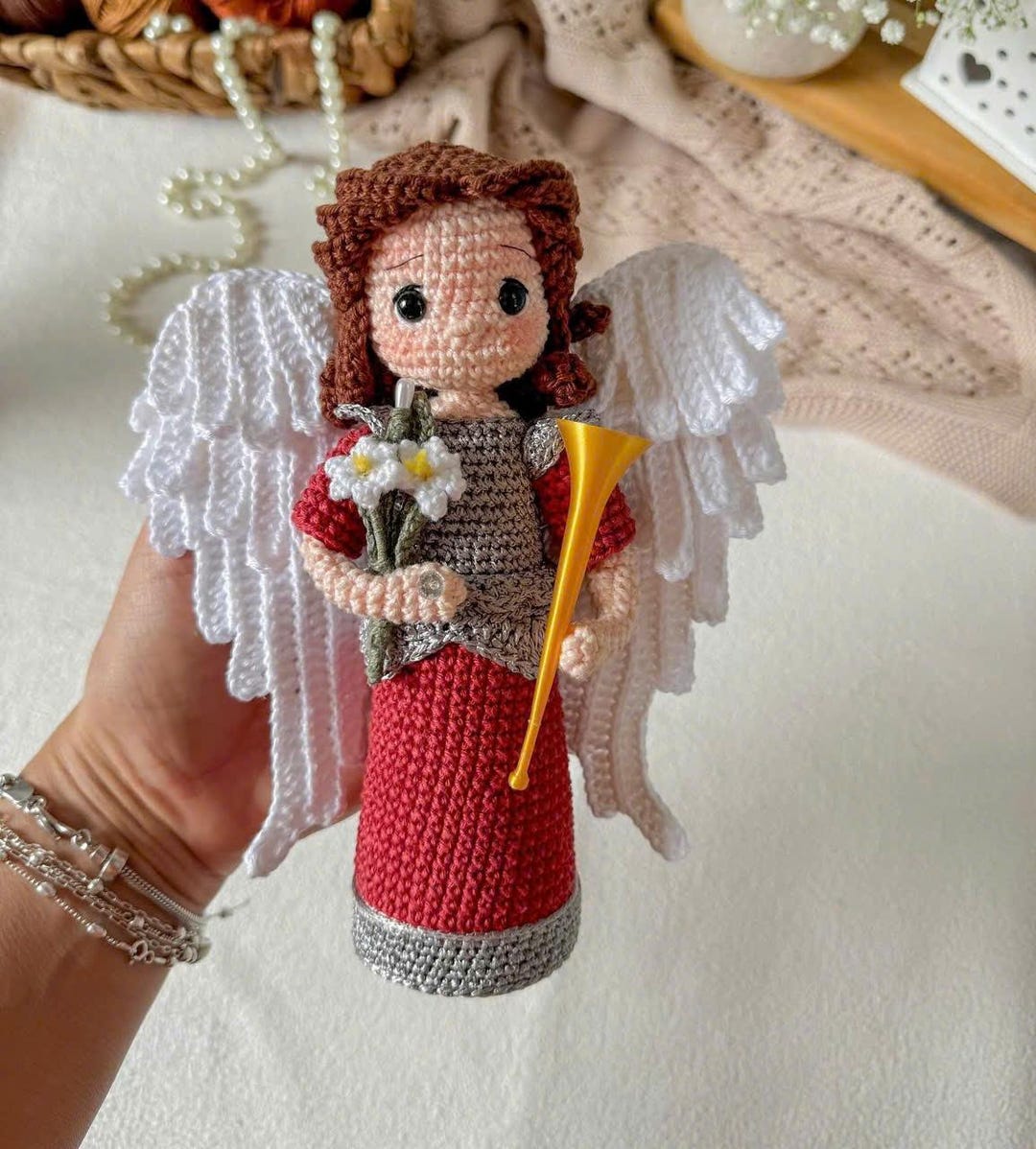 Handmade Archangel Gabriel Crochet Doll: Amigurumi Angel Toy - Etsy