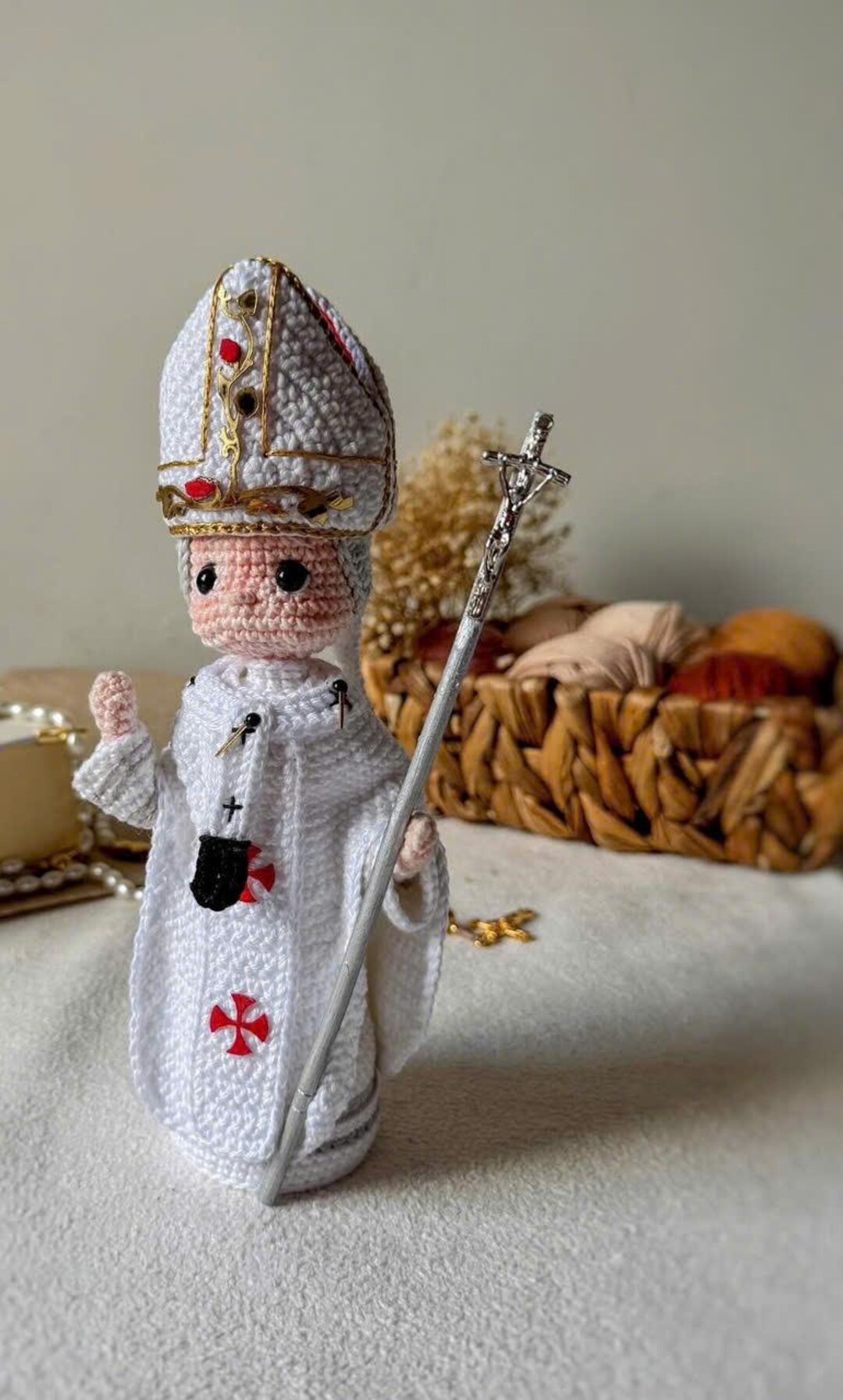 Handmade Crochet Pope Doll,personalized Catholic Amigurumi,religious ...