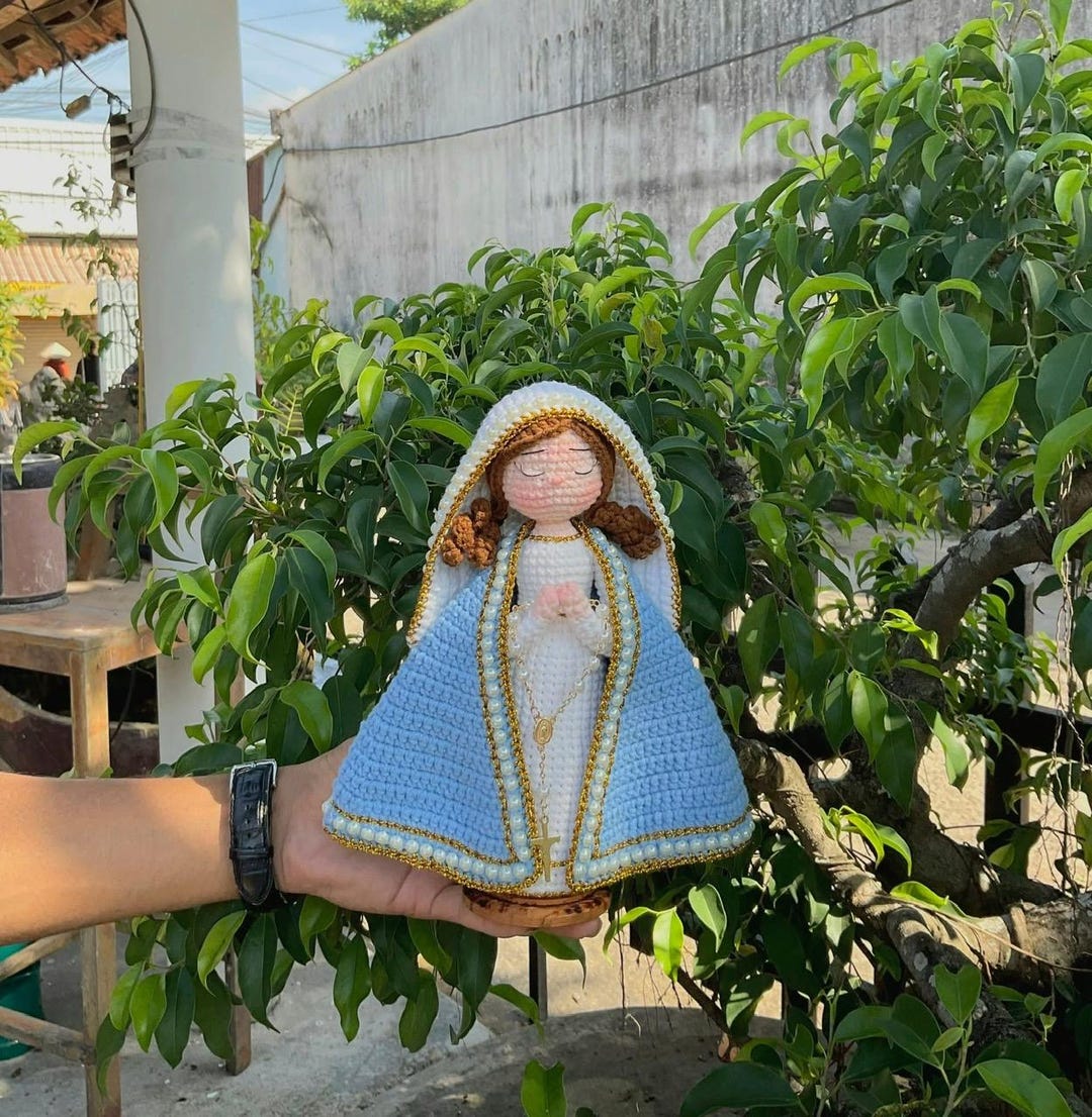 Handmade Virgin Mary Crochet Doll, Catholic Amigurumi Blessed Mother ...