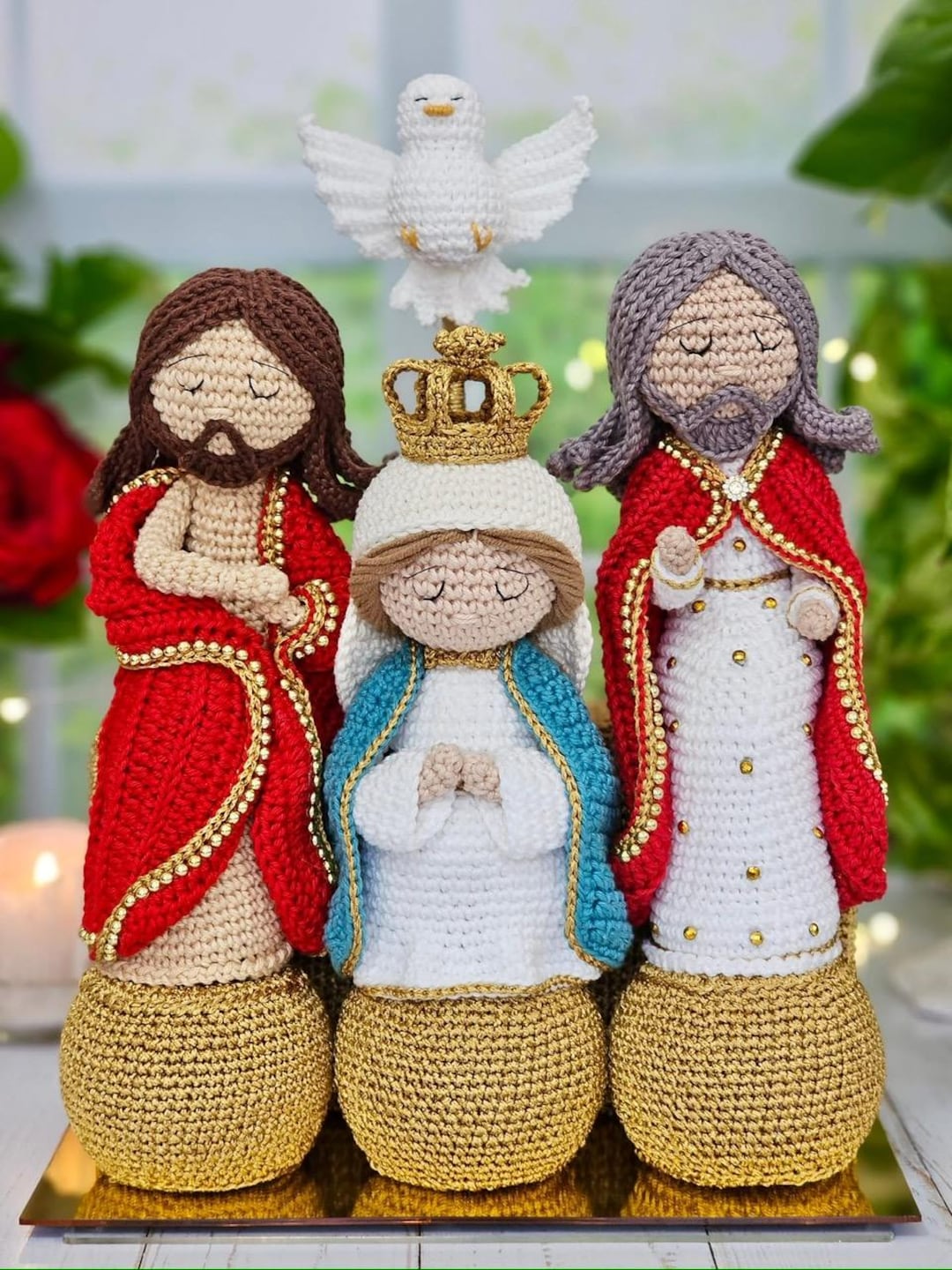 Handmade Crochet Holy Trinity Amigurumi Set: Catholic Decor - Etsy