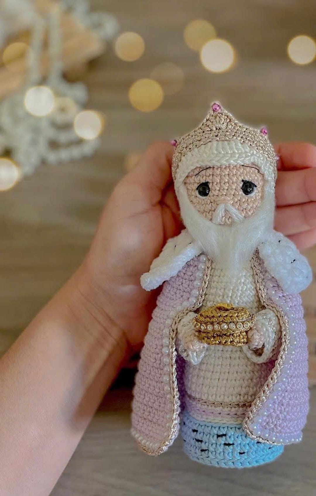 Handmade Three Kings Crochet Doll | Amigurumi Wise Man Plush With Gift ...