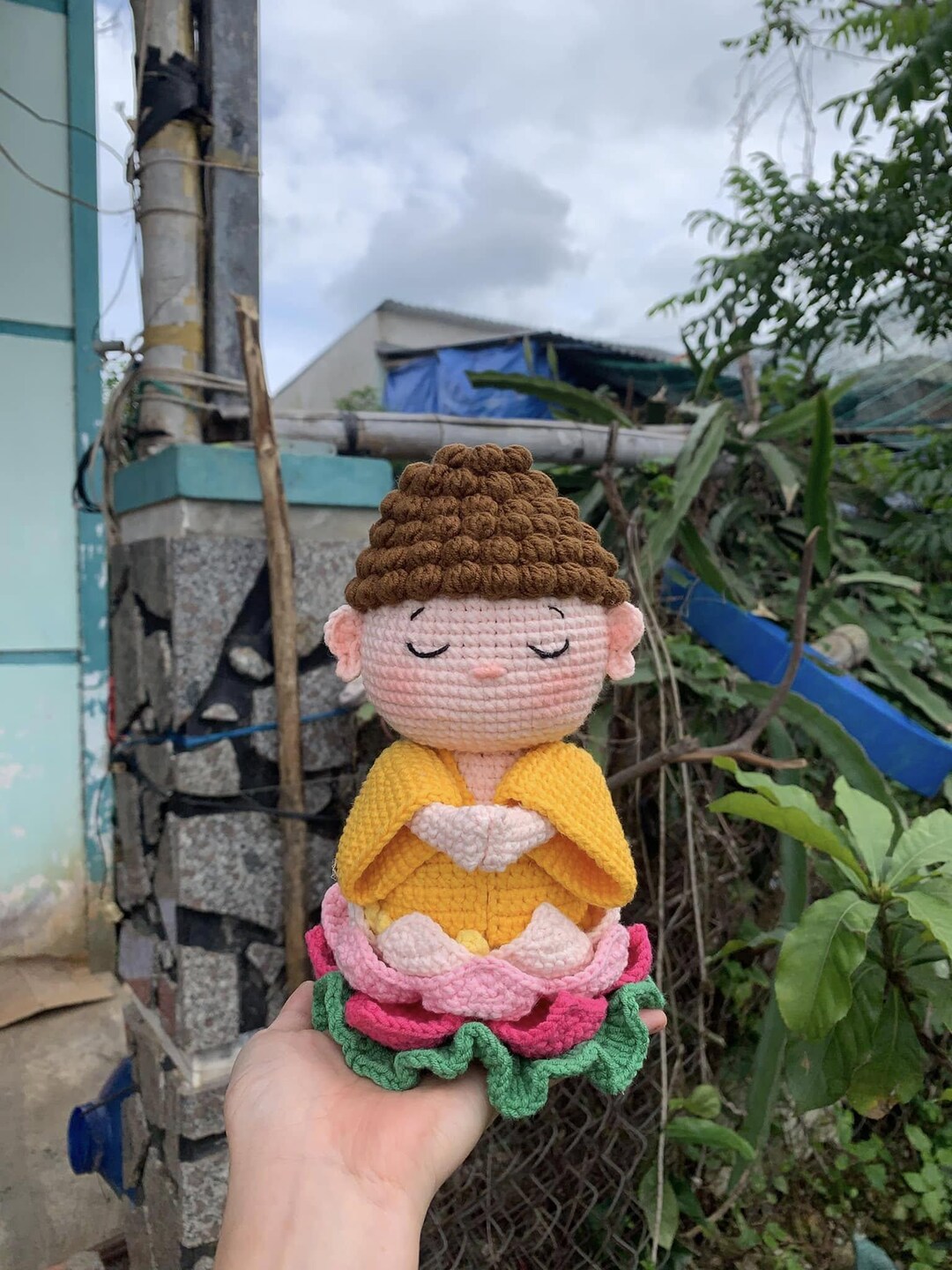 Handmade Crochet Buddha Doll: Amigurumi Lotus Meditation Figure - Etsy