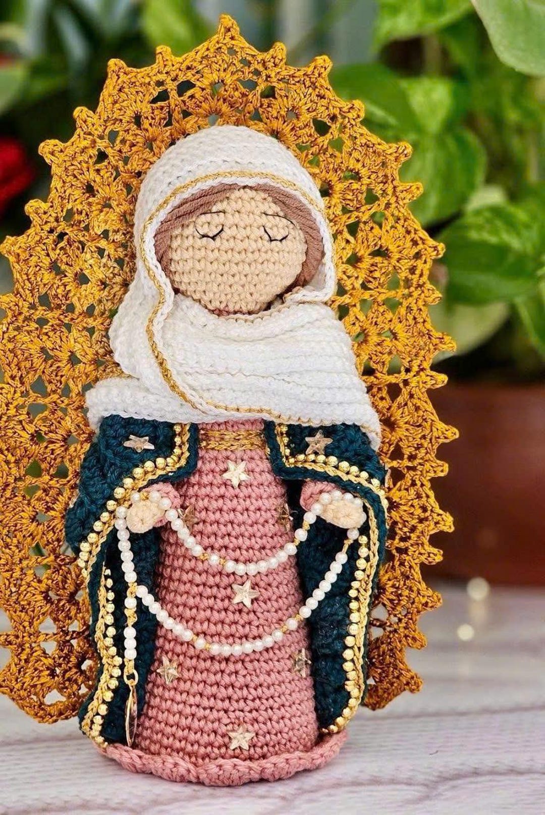 Handmade Virgin Mary Crochet Doll With Rosary | Catholic Religious ...